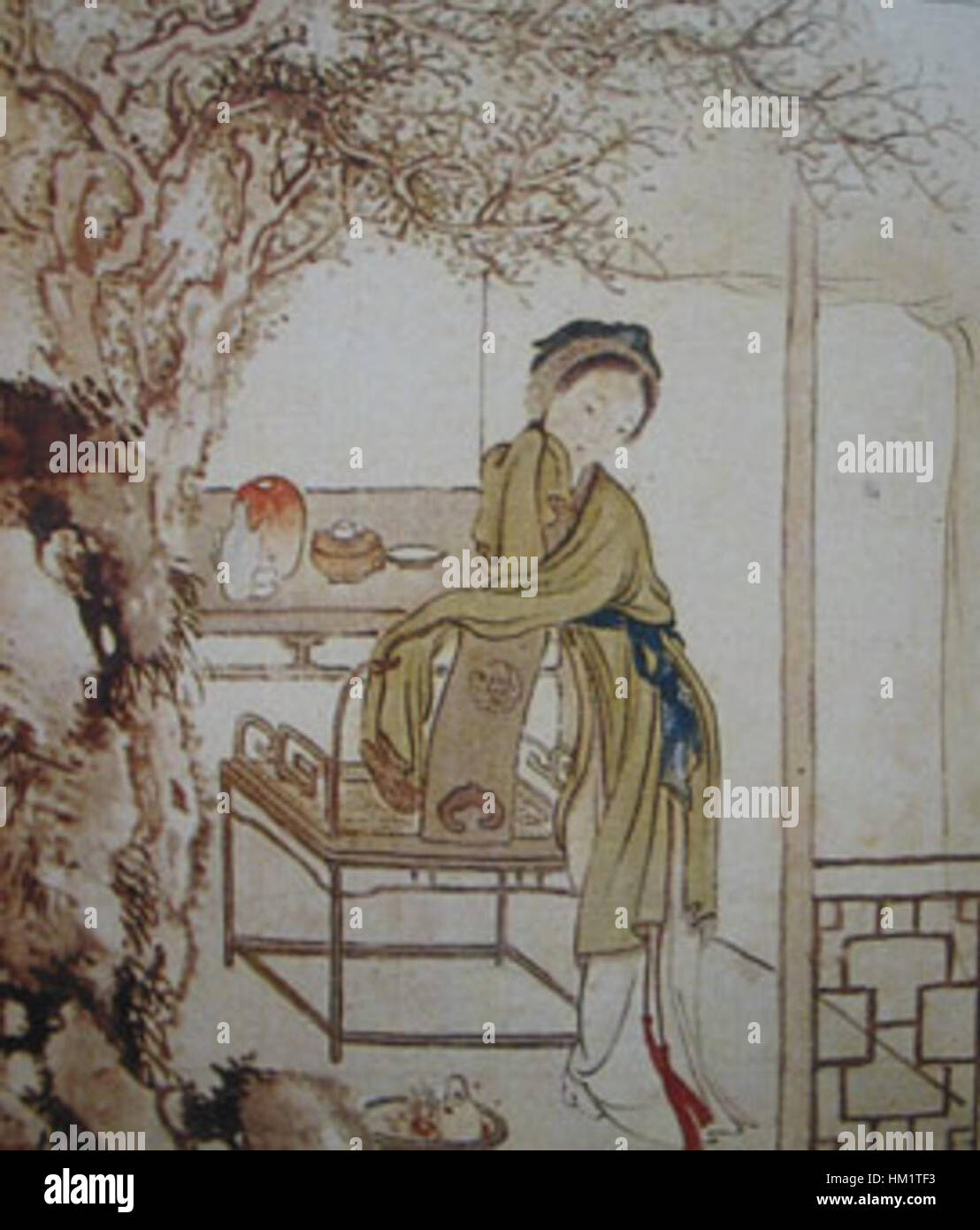 A painting inspired by the Chinese classic novel *Hongloumeng* (Dream ...