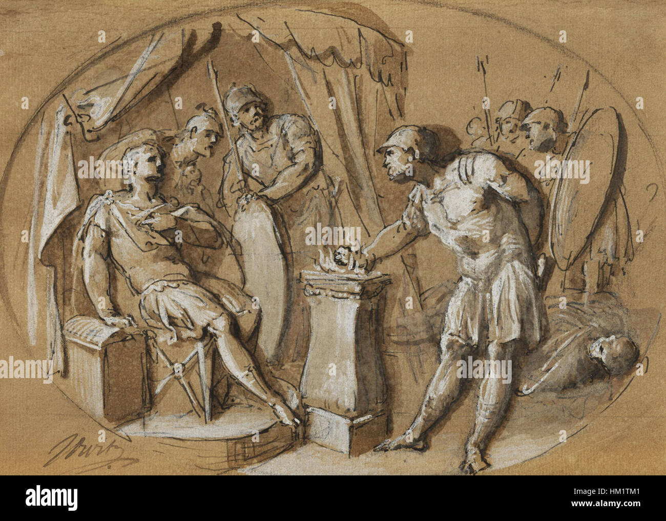 Jacob de Wit’s painting 'Feuerprobe des Mucius Scaevola' depicts the ...