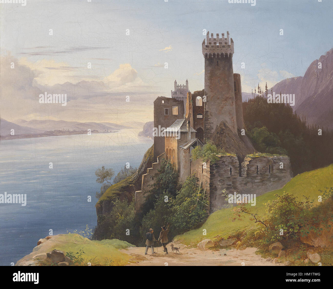 A painting by Josef Holzer depicting the ruins of Weitenegg Castle. The ...