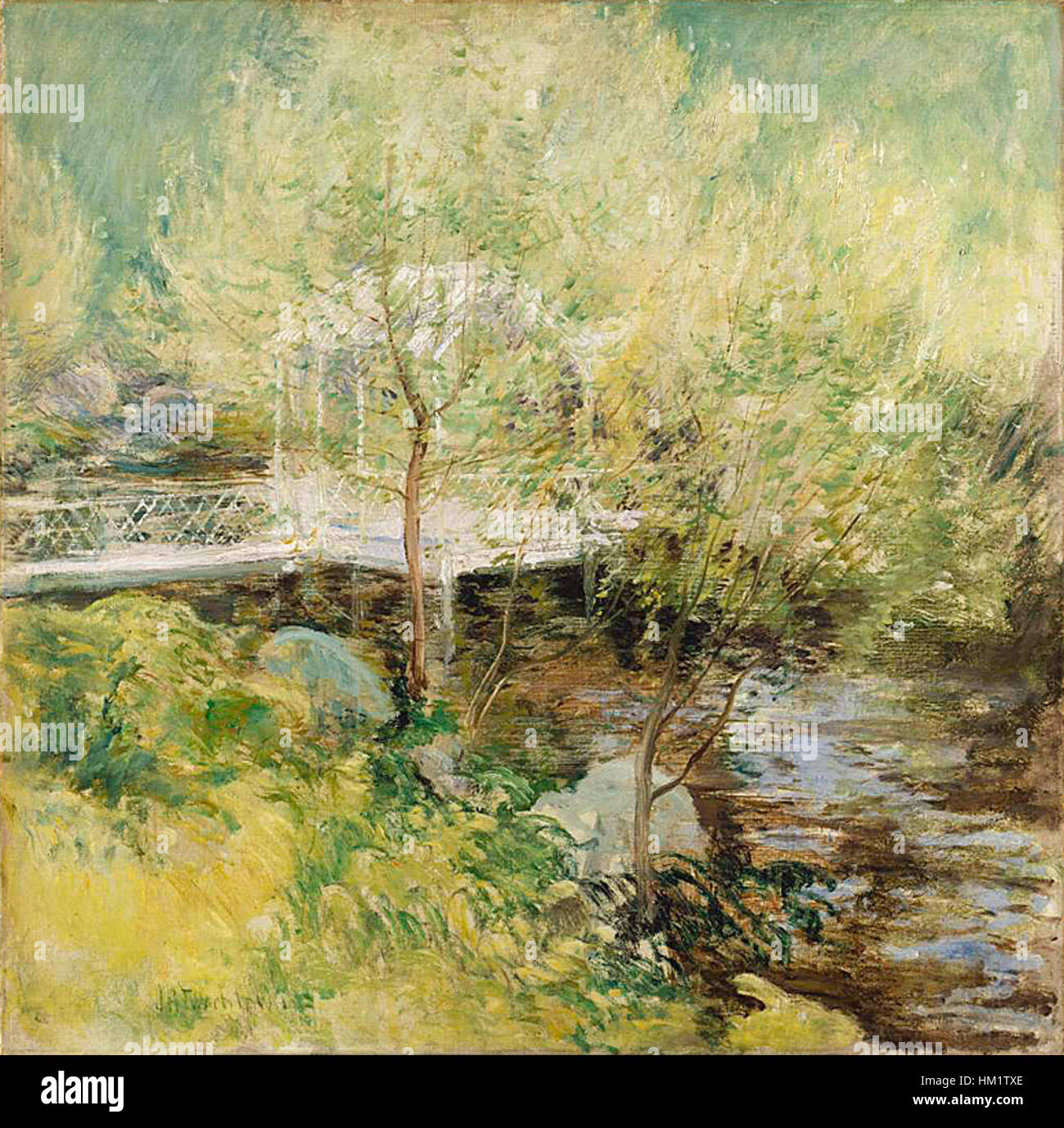 'The White Bridge' by John Henry Twachtman is an impressionist painting ...