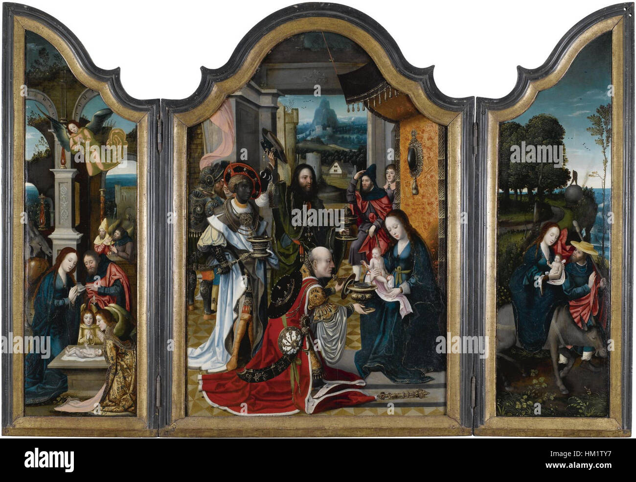 Jan van Dornicke’s 'Drieluik met de Aanbidding der koningen, geboorte en vlucht naar Egypte ...