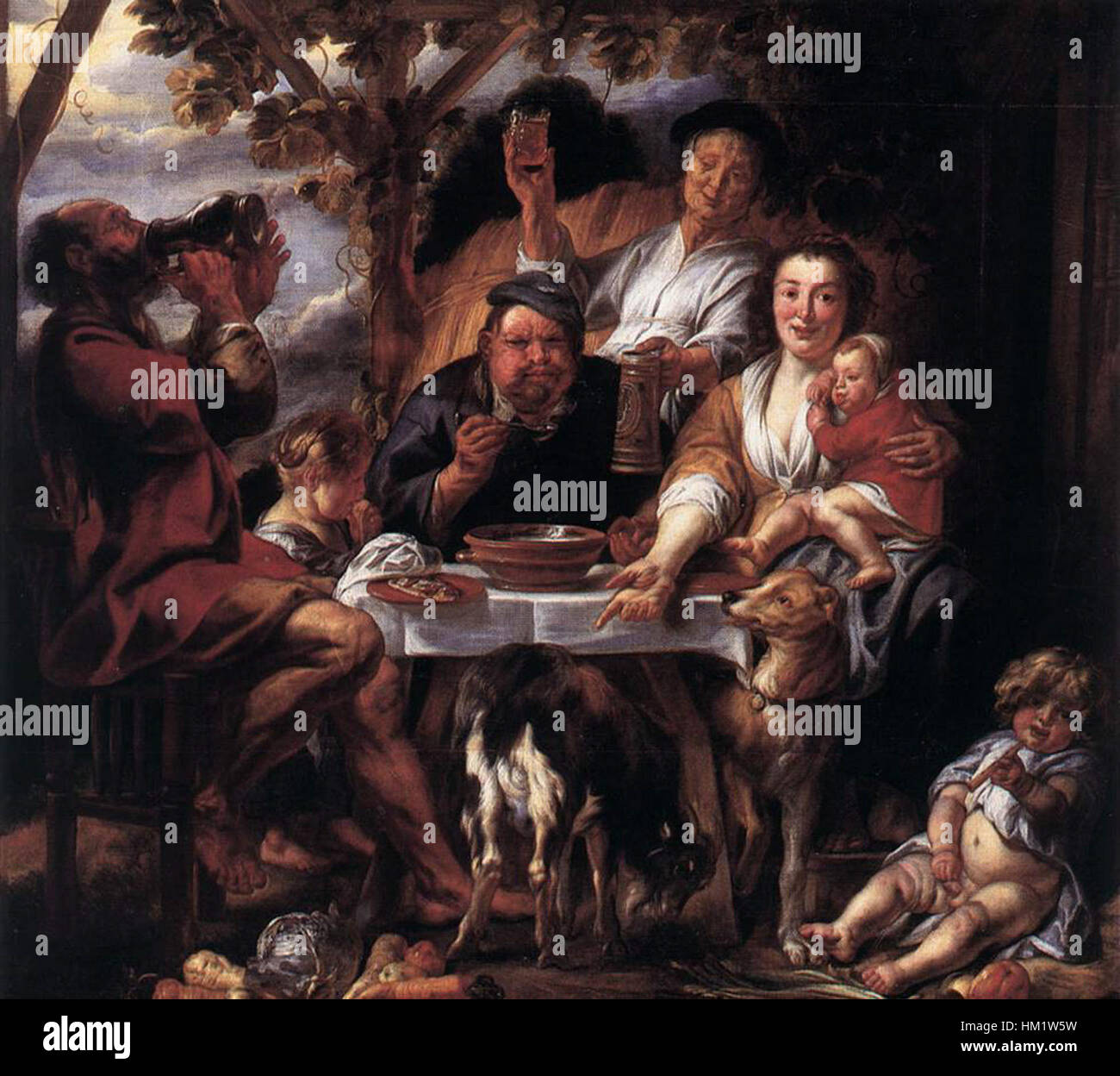 Old man eating painting hi-res stock photography and images - Alamy