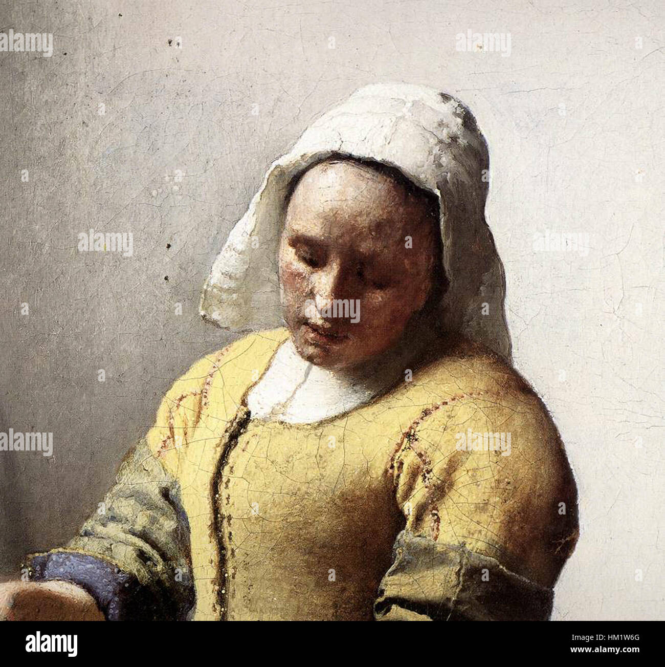 A famous detail from Johannes Vermeer's *The Milkmaid*, a 17th-century ...