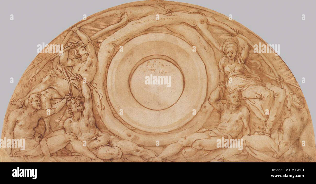 *Study for the Lunette with Vertumnus and Pomona* by Jacopo Pontormo is ...