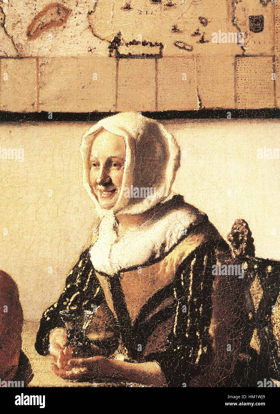 A detailed portion of a painting by Johannes Vermeer, showcasing his ...