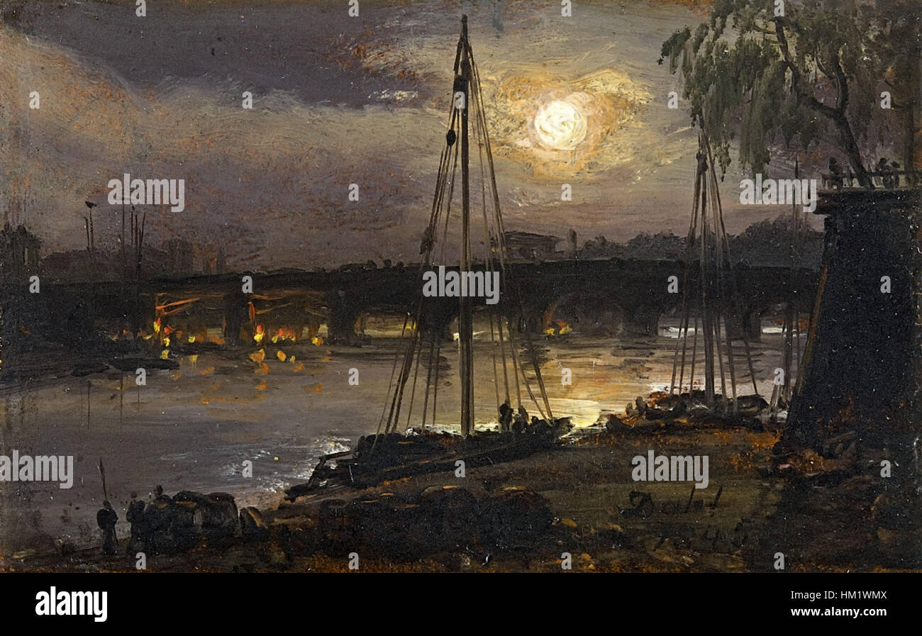 Johan Christian Clausen Dahl - Dresden bei Nacht, 1845 Stock Photo - Alamy