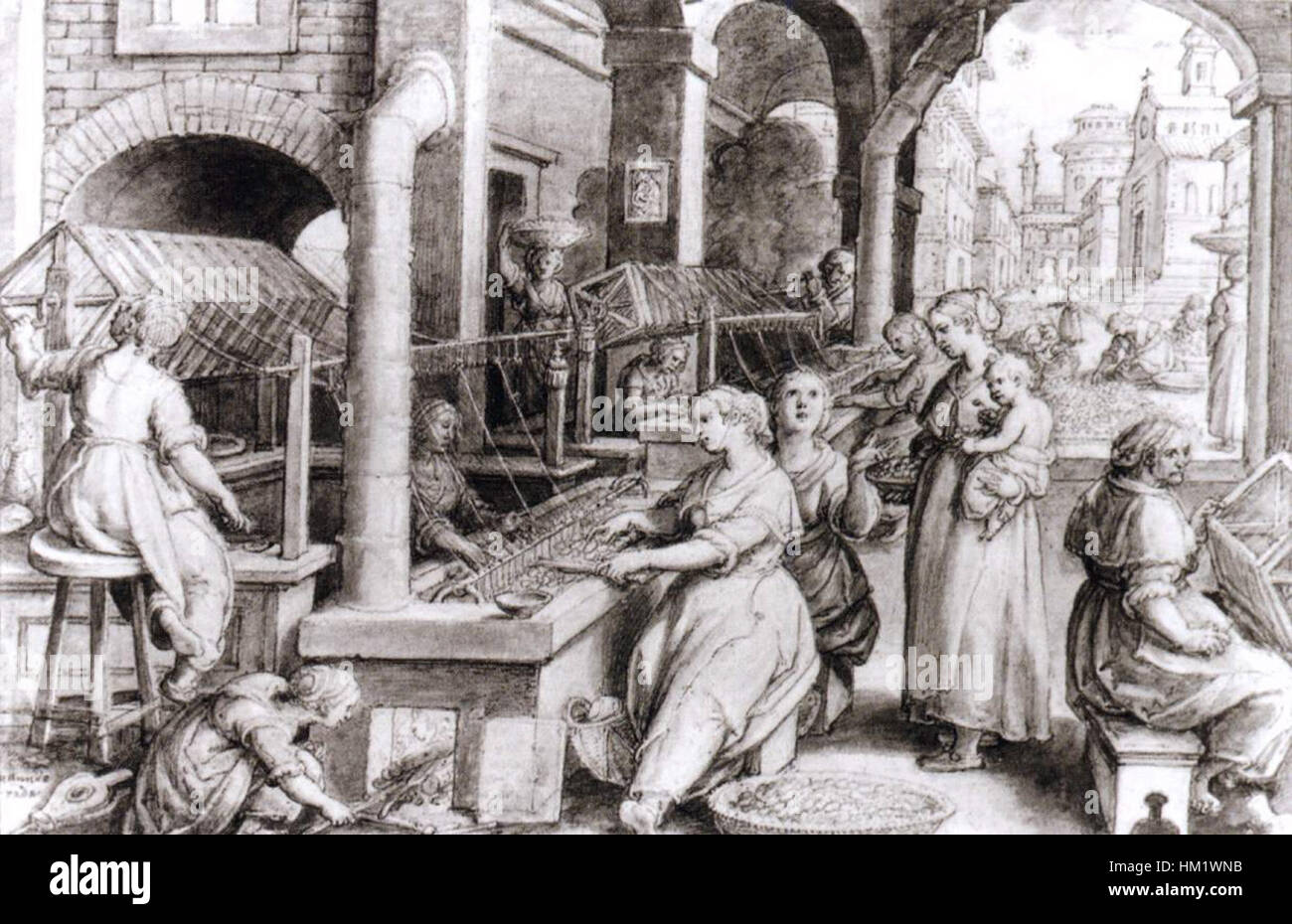 'Reeling of the Silk' by Jan van der Straet illustrates the traditional ...