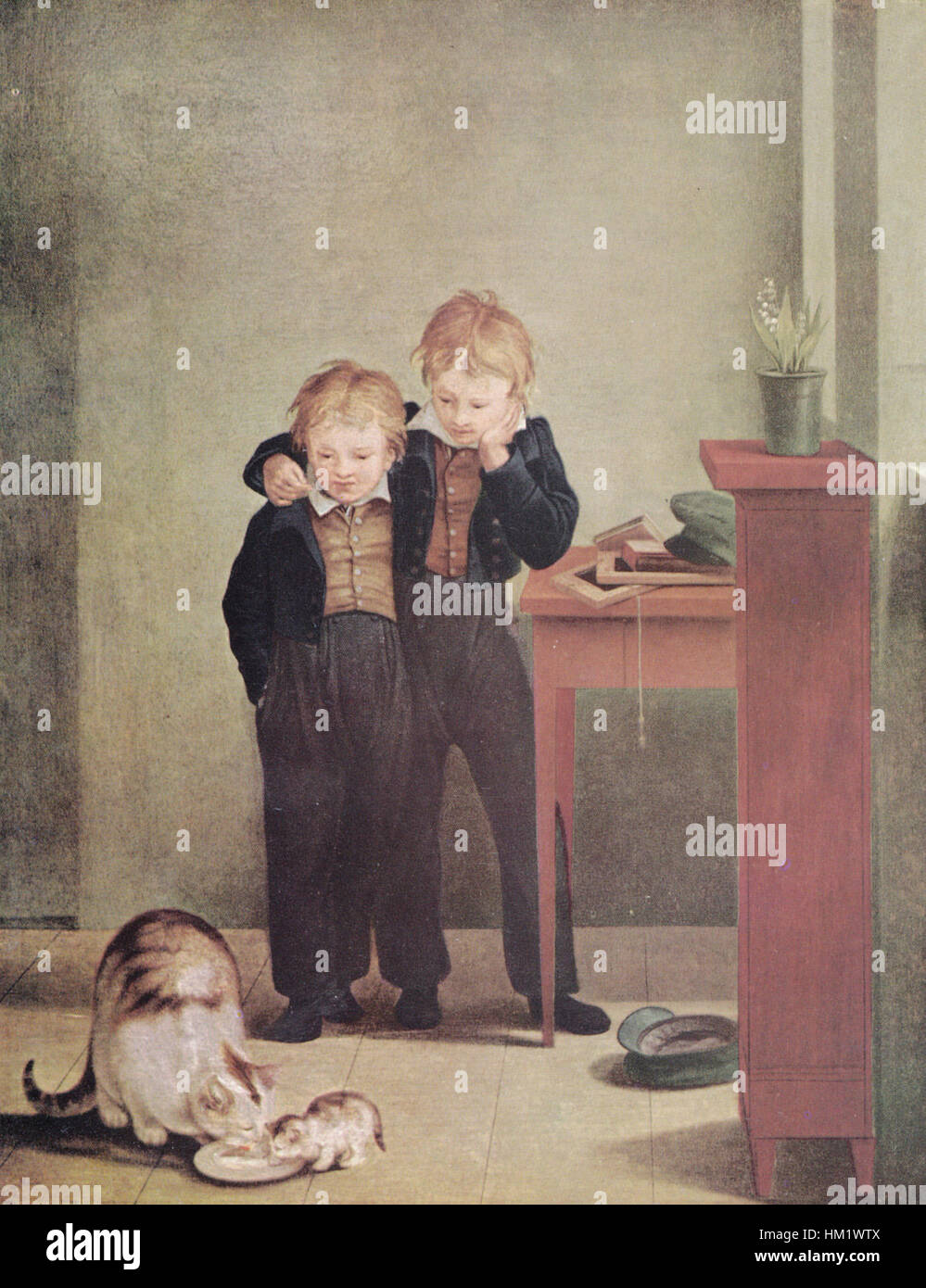 'Kinder mit Katzen' by Kersting depicts children with cats, showcasing ...