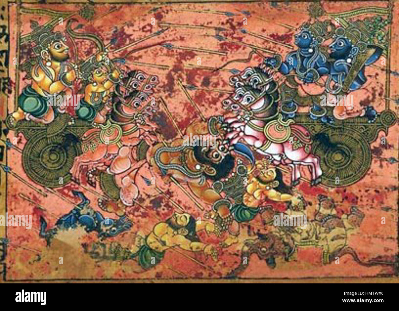 The artwork illustrates the moment Karna kills Ghatotkacha in the ...