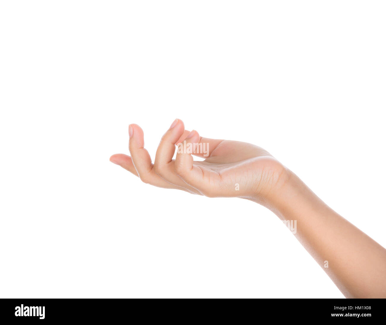 Beautiful woman hand holding isolated on white background Stock Photo ...