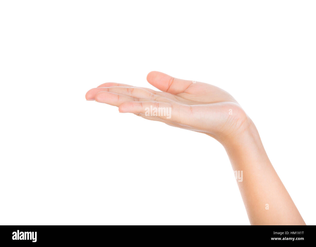 Beautiful woman hand holding isolated on white background Stock Photo ...
