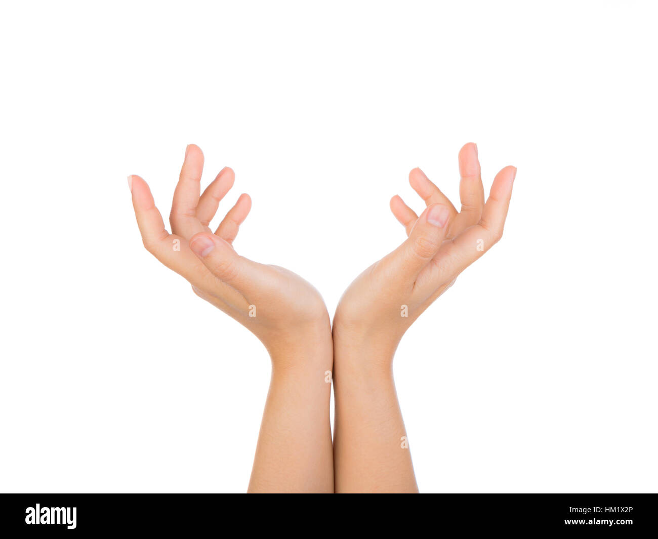 Two hands isolated on white background Stock Photo - Alamy