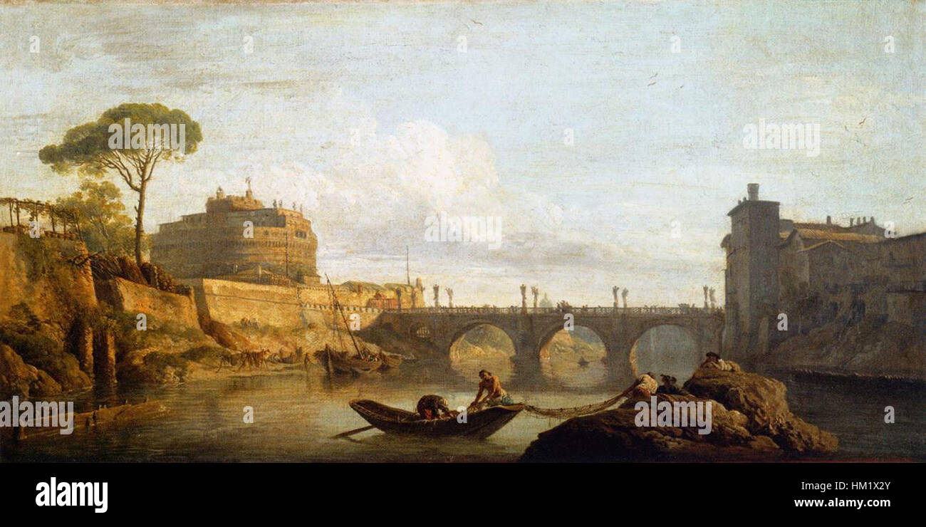 This painting by Joseph Vernet shows the iconic Bridge of Angels and ...