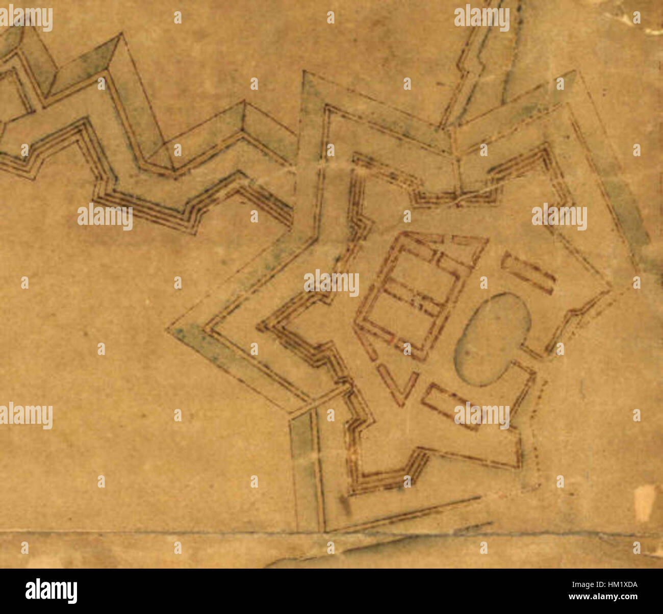 This artwork illustrates the original layout of Kastellet, a star ...