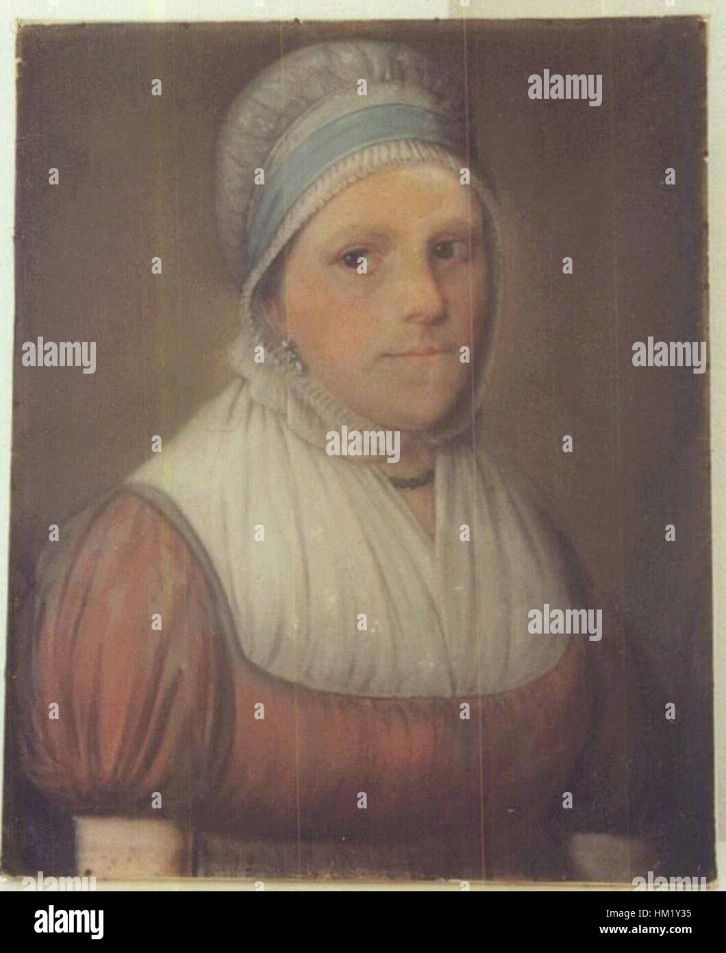 A chalk portrait of Harmina Coops-Hesselink, showcasing the detailed ...