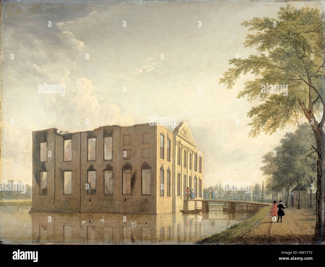 This 18th-century painting by Jan ten Compe depicts *Het Slot ...