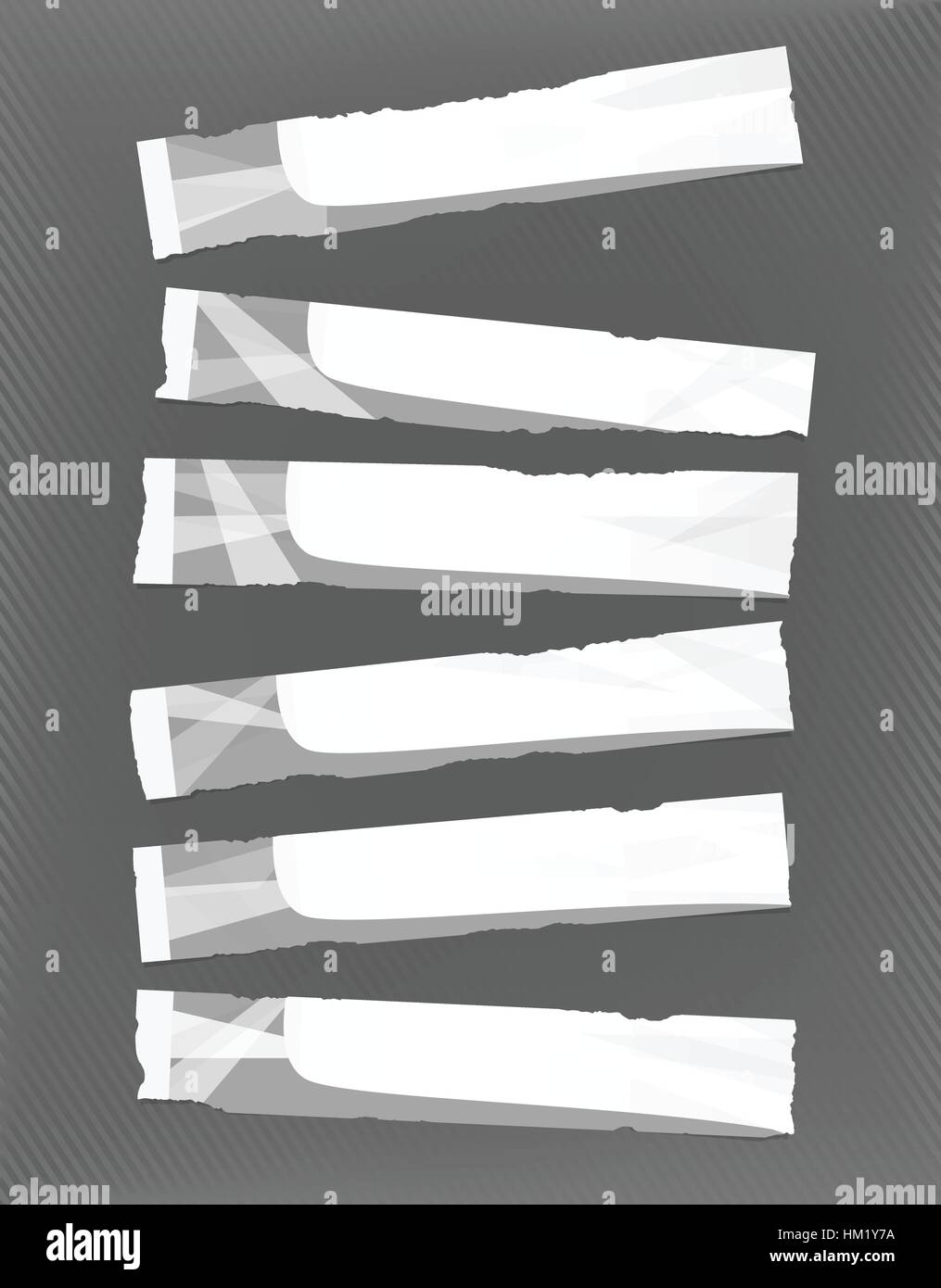 White, gray horizontal paper banners stuck on striped wall Stock Vector ...