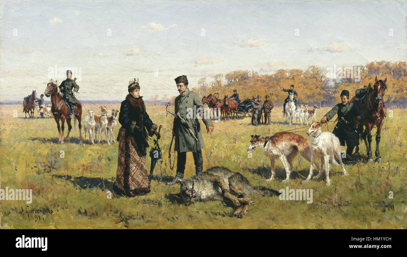 Kivshenko's painting 'Volk' depicts a dramatic and powerful portrayal ...