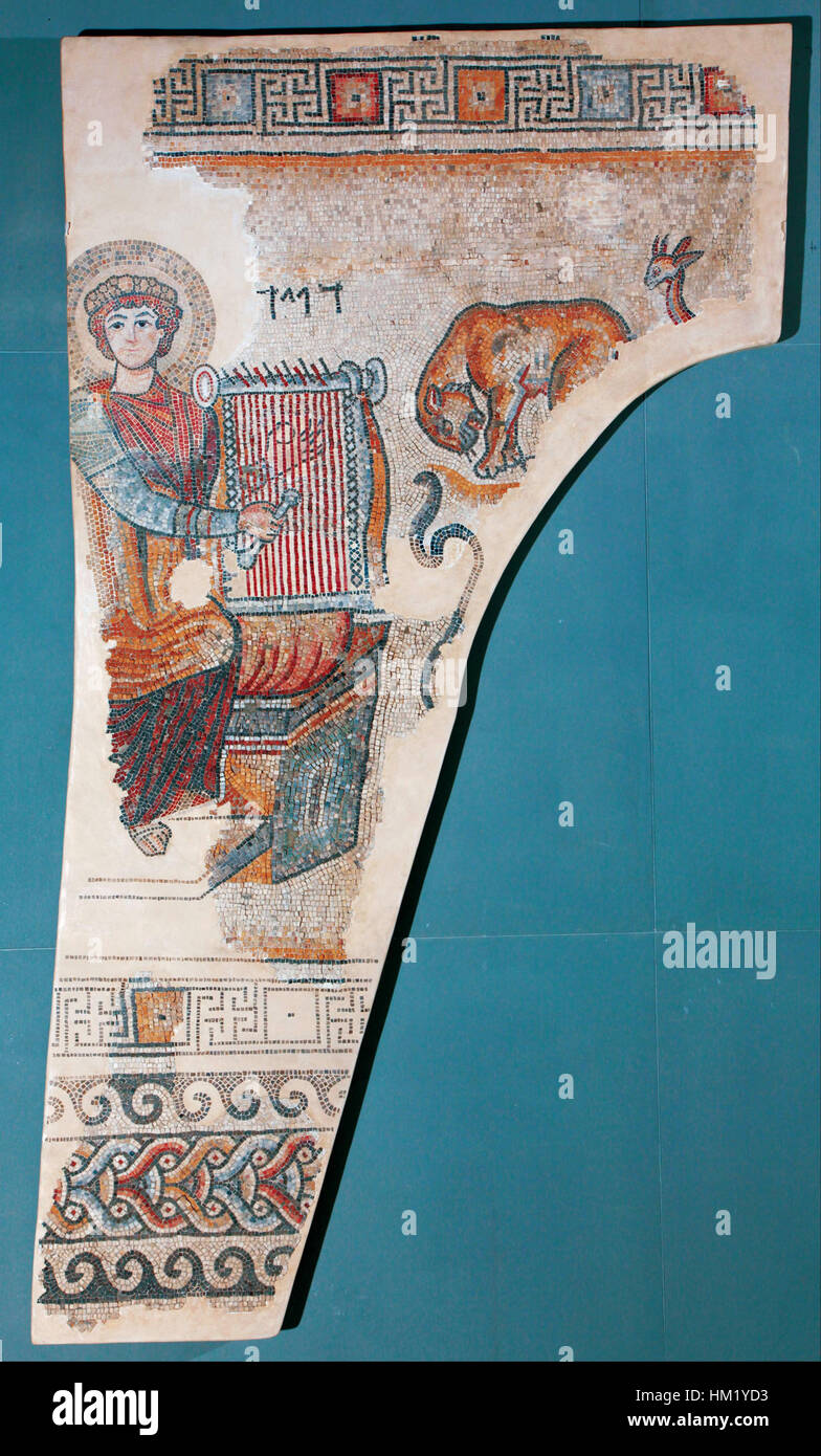 This mosaic, depicting King David as Orpheus, is a key work from a ...