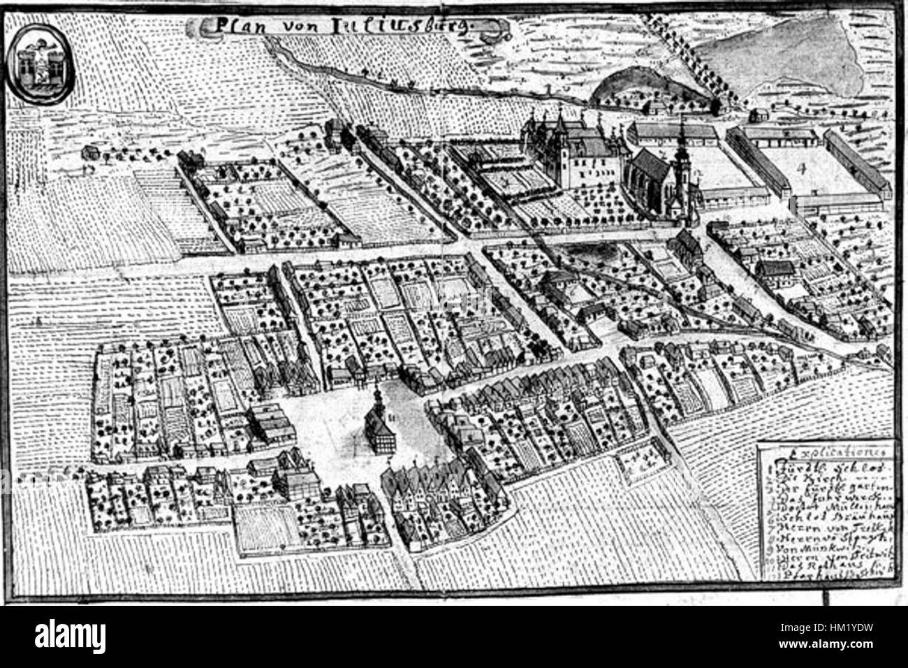 This artwork titled 'Juliusburg' by F.B. Werner depicts a serene landscape in Germany, capturing ...