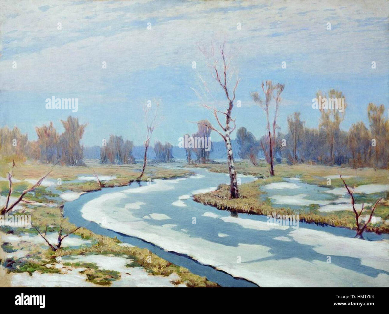 The painting 'Early Spring' by Arkhip Kuindzhi, completed between 1890 ...