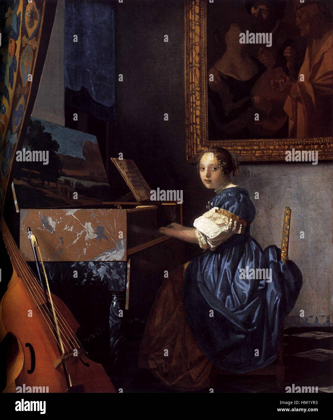 Woman playing a virginal hi-res stock photography and images - Alamy