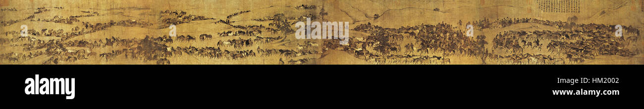 Li Gonglin's Pasturing Horses is a celebrated work that showcases ...