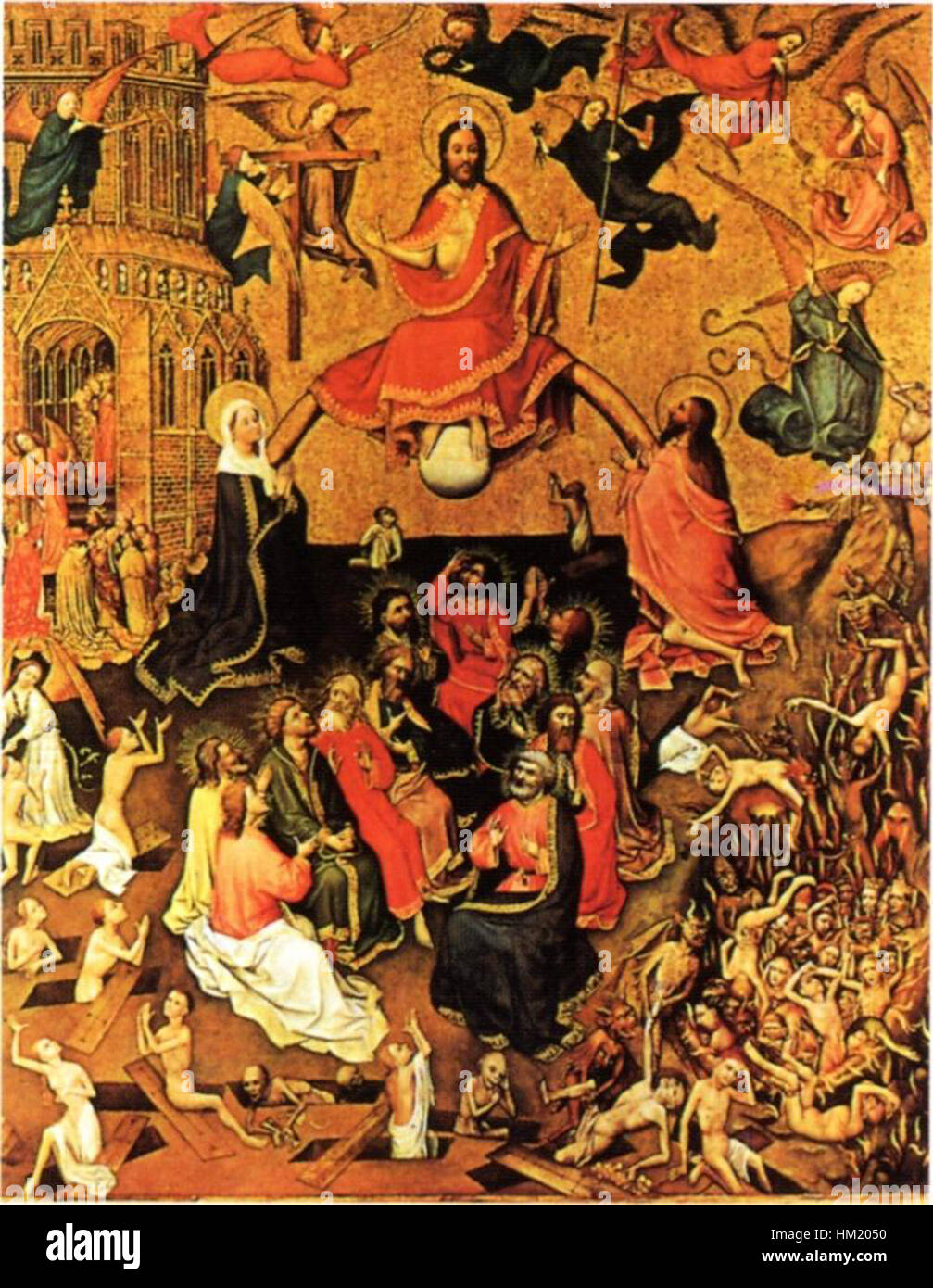 The *Last Judgment* panel, part of a larger artwork from Diest ...