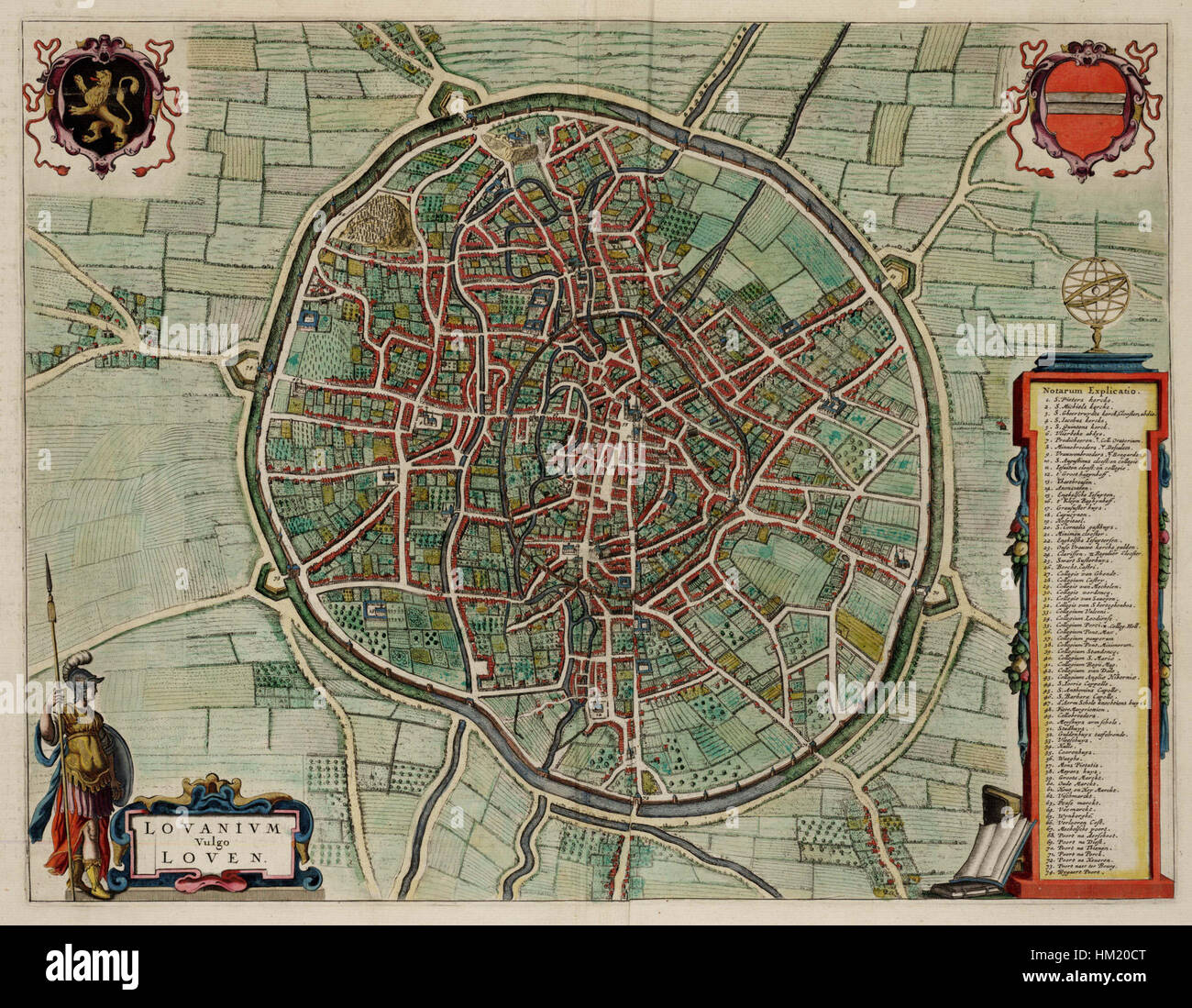 This map from the *Atlas Van Loon* depicts Leuven, Belgium, in great ...