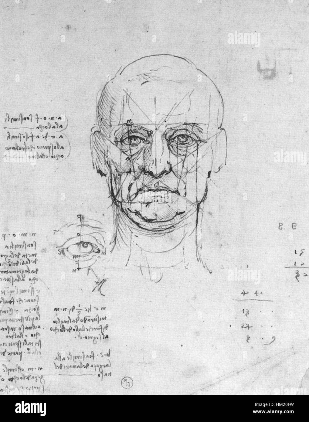 This drawing by Leonardo da Vinci demonstrates his study on human ...