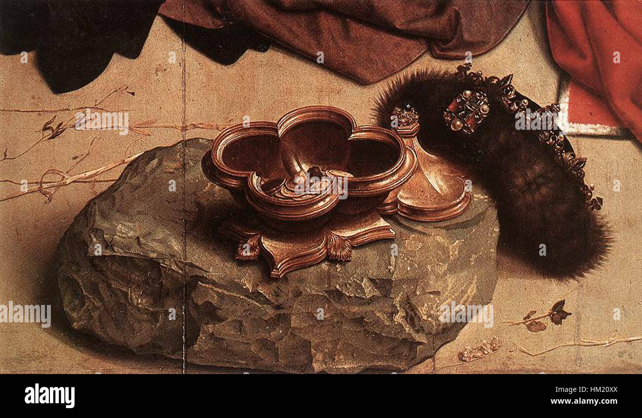 A detailed segment of Hugo van der Goes' 'Monforte Altarpiece ...