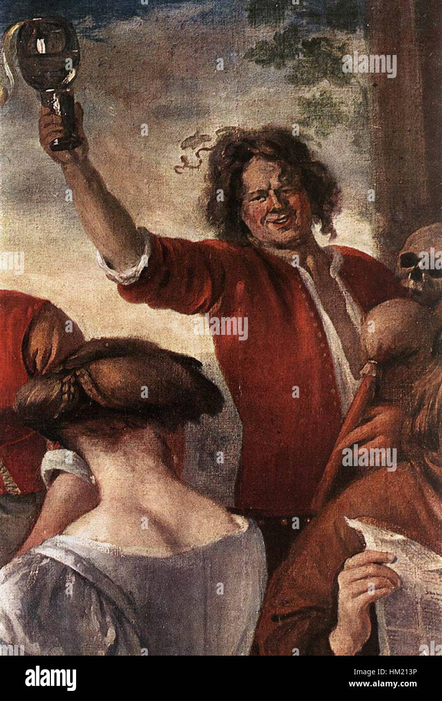 This detailed section of Jan Steen's 'A Merry Party' captures a lively ...