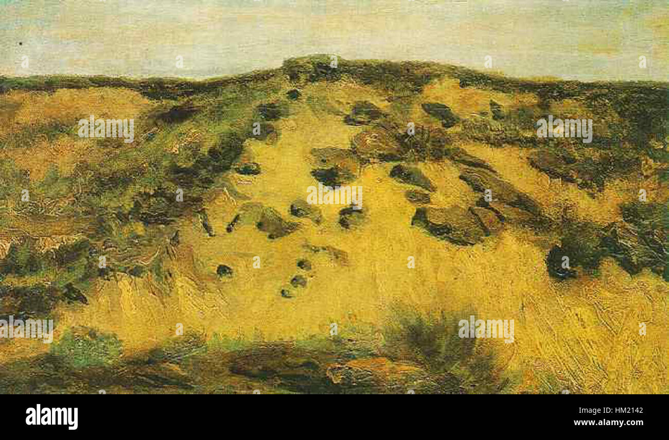 A contemporary oil painting depicting expansive sand dunes, capturing ...