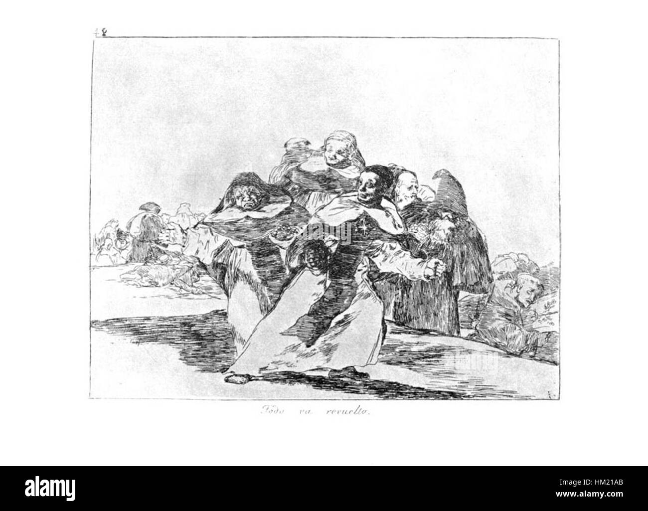 This artwork by Francisco Goya, part of the *Guerra* series, captures ...