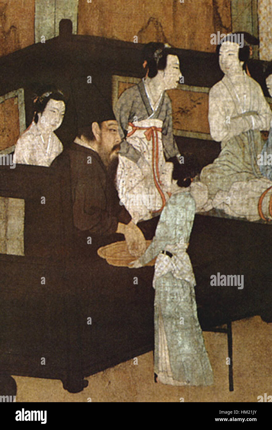Detail from 'Night Revels of Han Xizai' by Gu Hongzhong, a famous ...