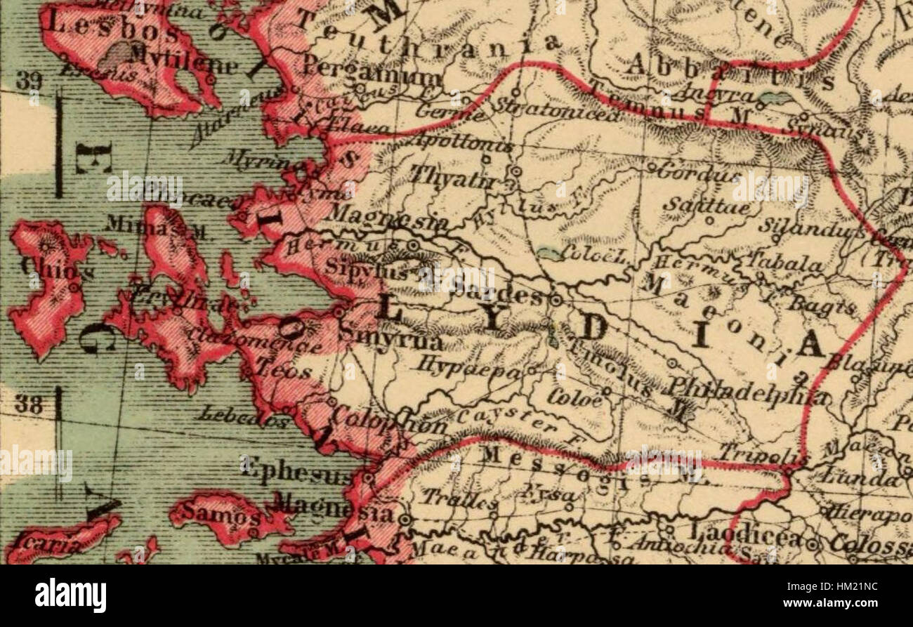 Heinrich Kiepert's 'Asia citerior. Lydia' is a historical map dating ...