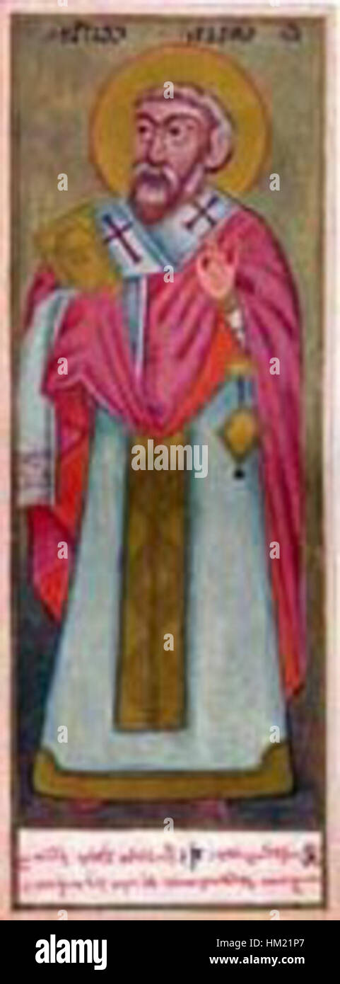 'Grigol of Khandzta' is an oil painting that depicts the life and ...