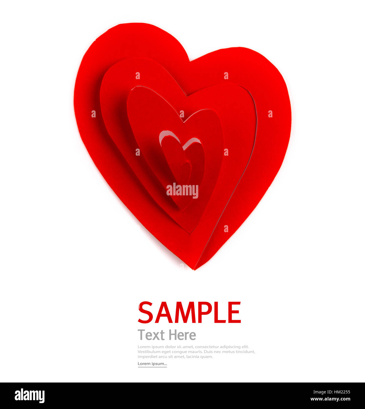 Paper heart shape symbol for Valentines day with copy space for text or ...