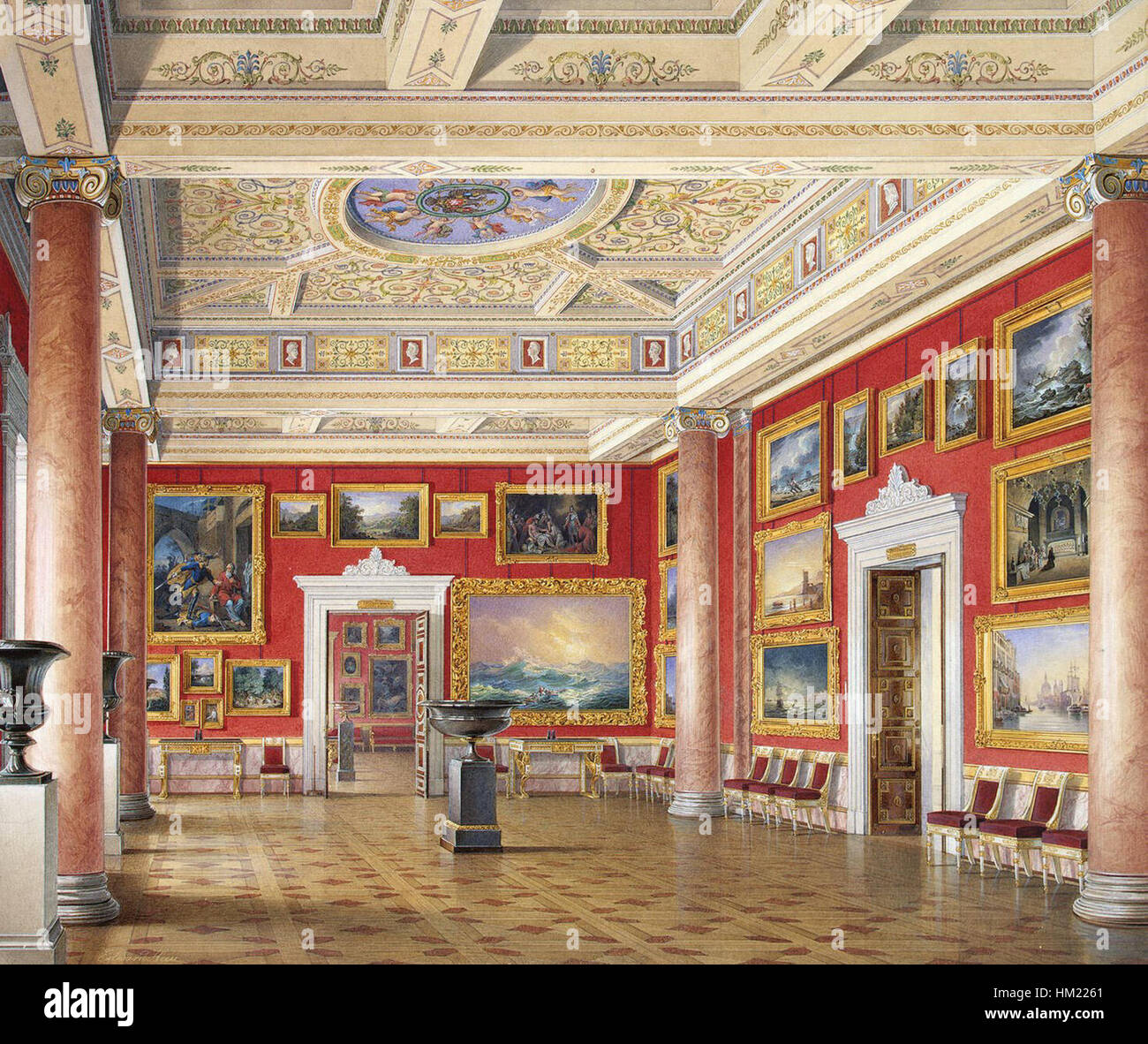 The painting 'Interiors of the New Hermitage: The Room of the Russian ...