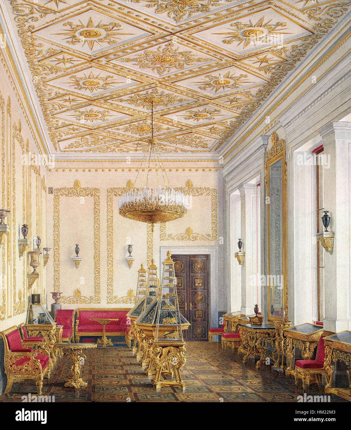 The painting 'Interiors of the New Hermitage' showcases the grandeur of ...