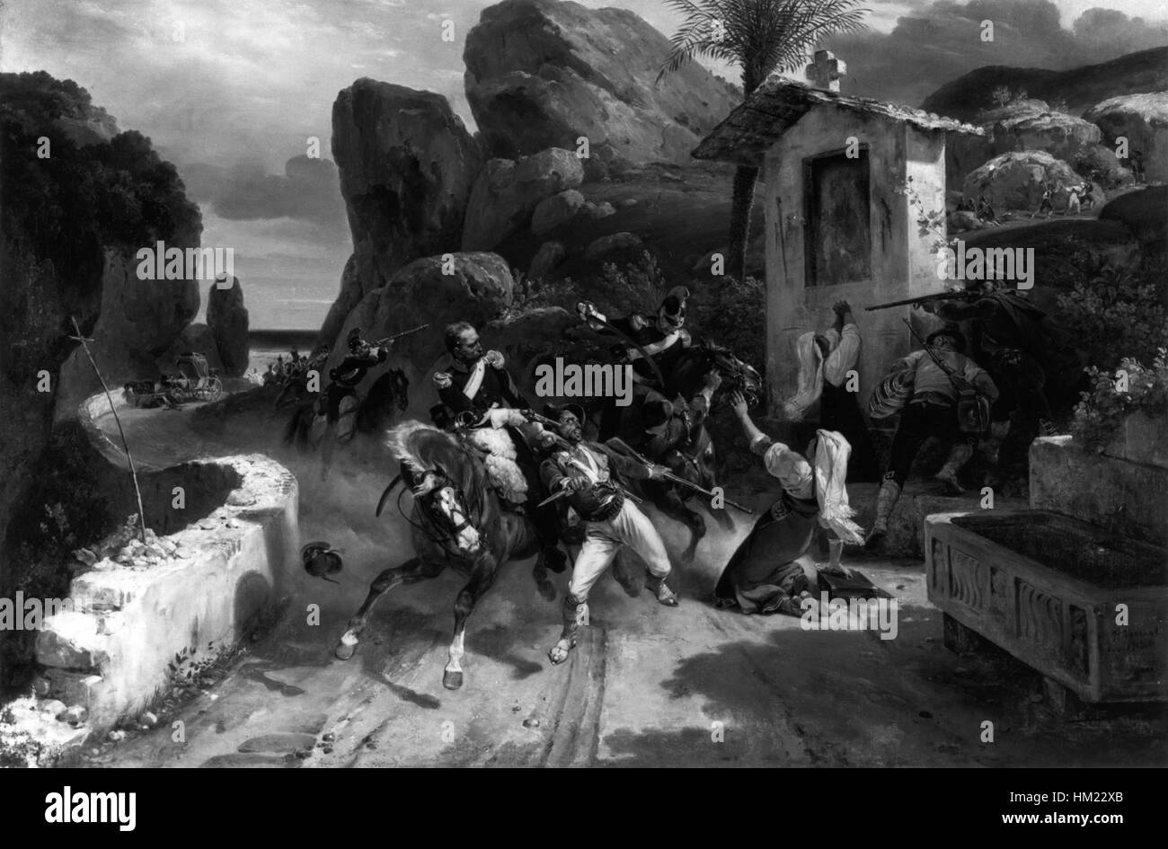 'Italian Brigands Surprised by Papal Troops' by Horace Vernet depicts a ...