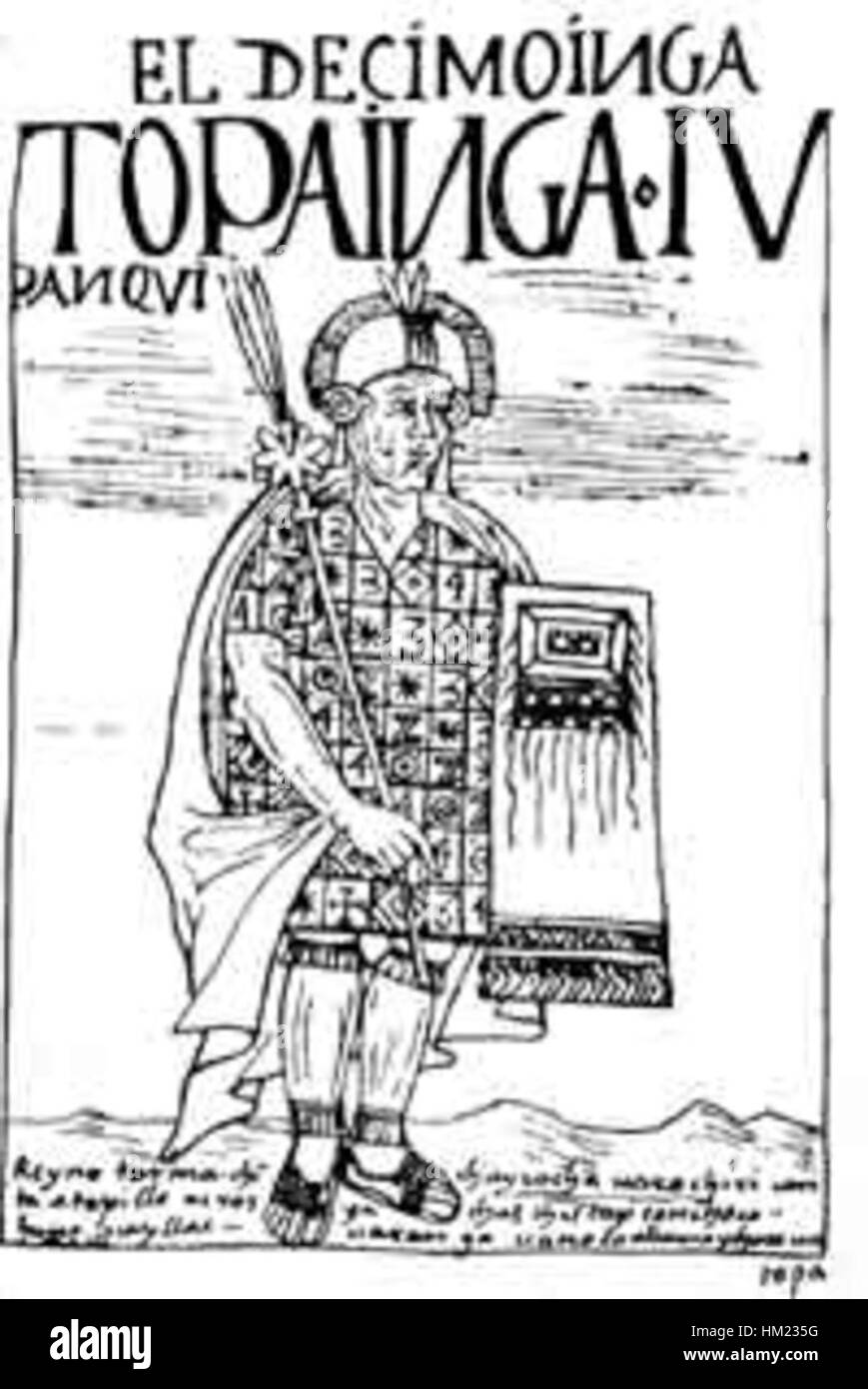 This artwork portrays the Inca emperor Tupac Yupanqui, known for ...