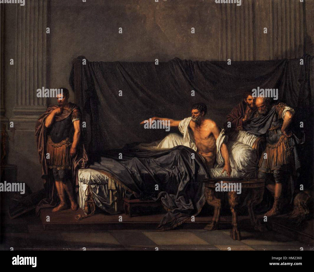 This painting by Jean-Baptiste Greuze depicts the Roman Emperor ...