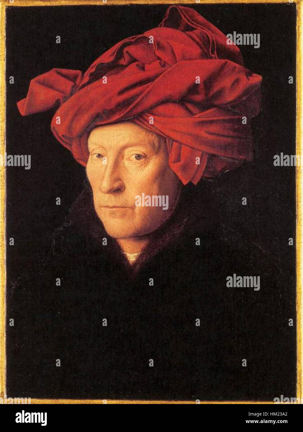Jan van Eyck’s *Man in a Turban* (1433) is a notable portrait of an ...