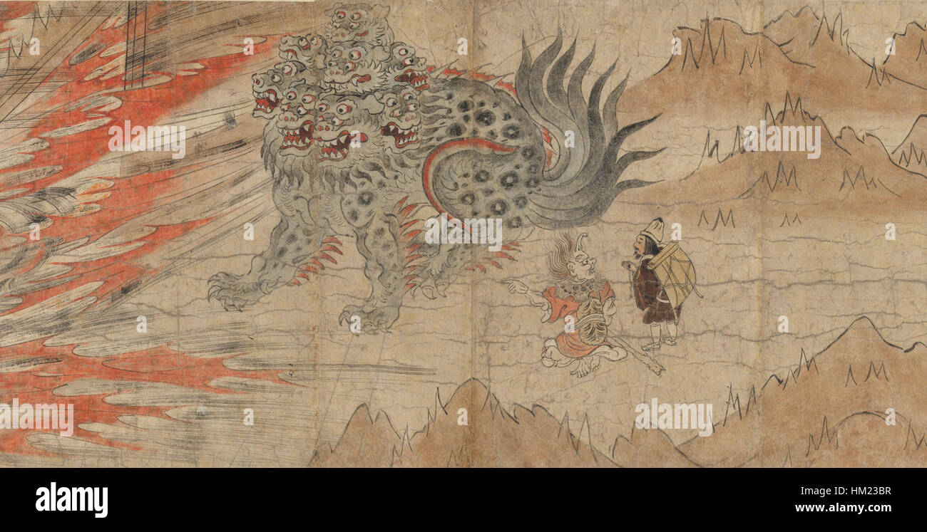 This painting depicts the legends associated with the Kitano Tenjin ...