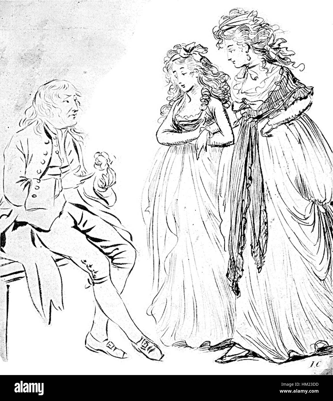 This 1790s painting by Isaac Cruikshank portrays a flower family ...