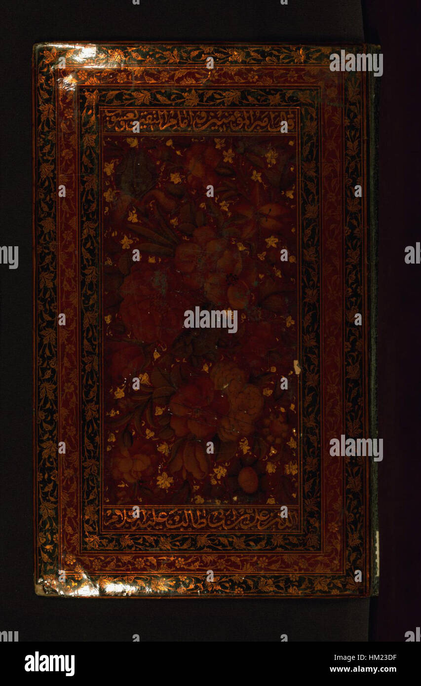 This Iranian binding from a collection of poems features a tarji'band ...