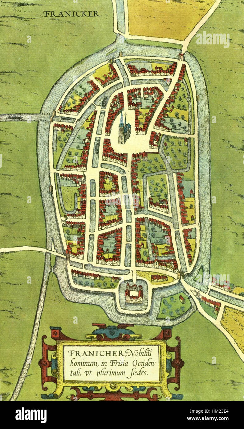 Jacob van Deventerâ€™s map of Franeker depicts the town during the 16th ...