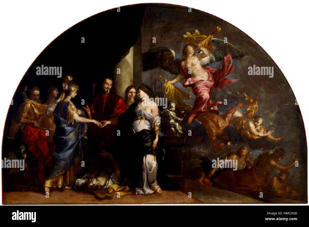 'Glorification of Podesta Vincenzo Delfin' is an oil painting that ...