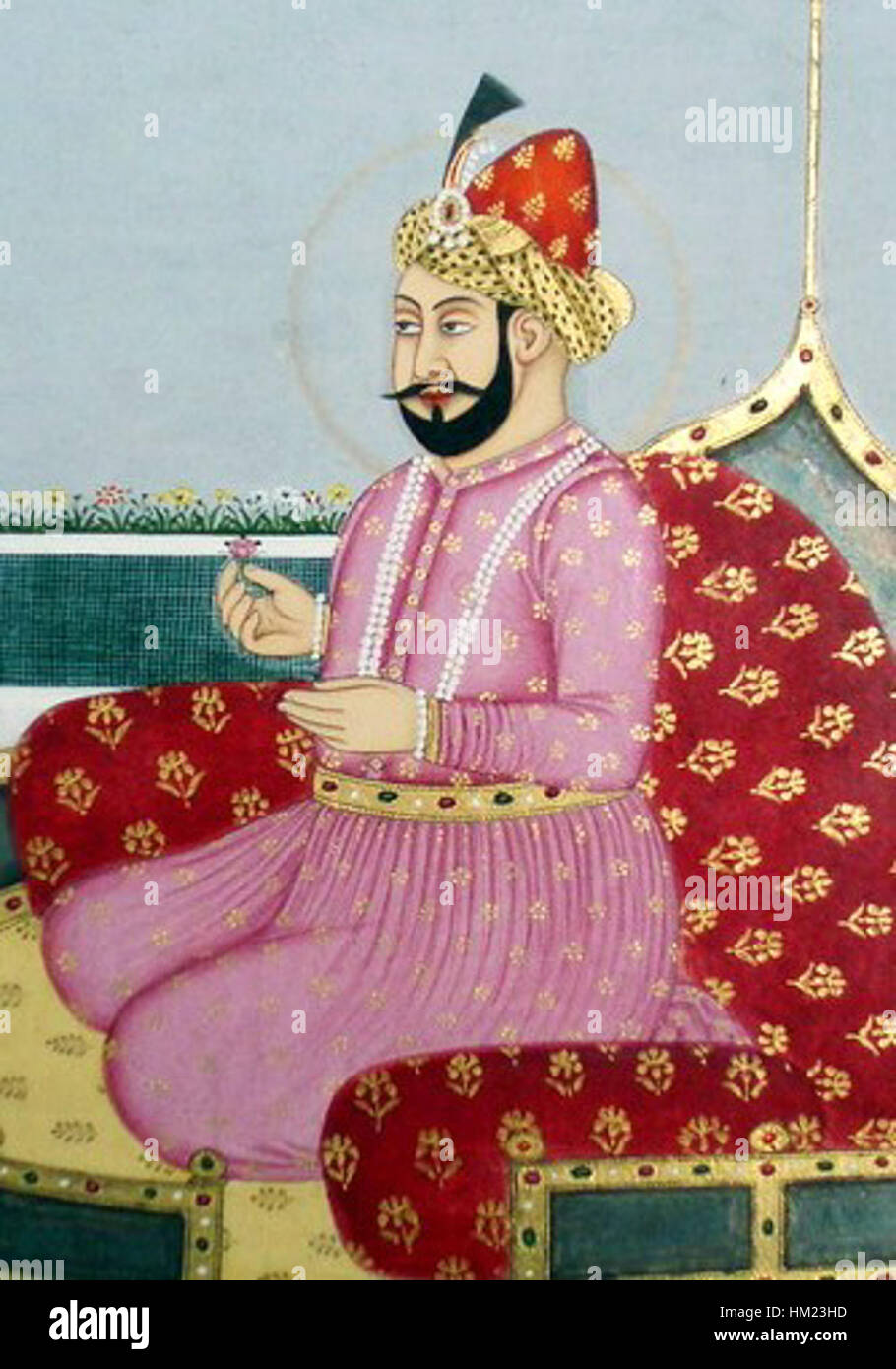 This portrait of Humayun, the second Mughal emperor, portrays him in ...